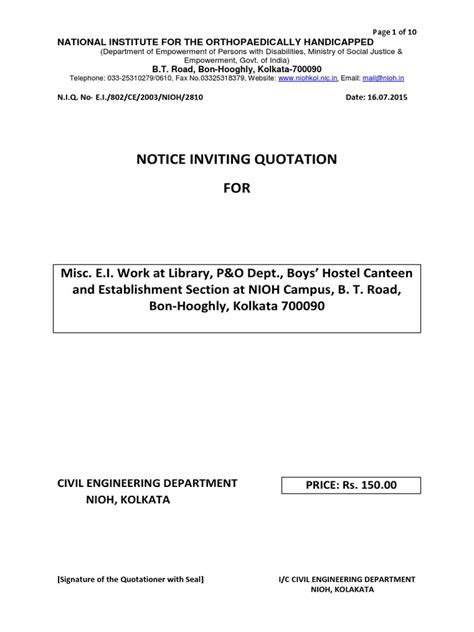 Engineering Quotation Example In Pdf Pdf