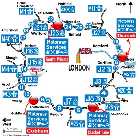 Map Of M25 Junctions Gadgets 2018