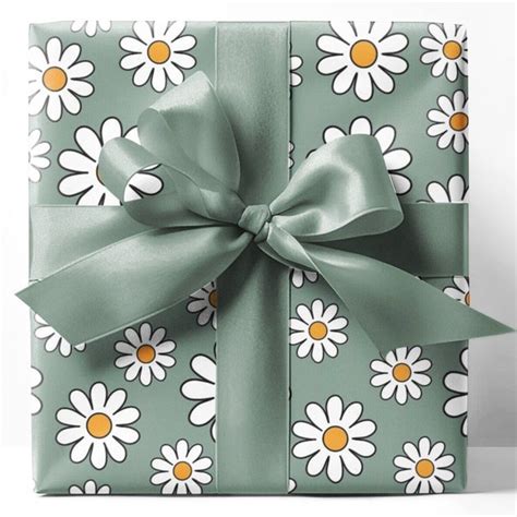 Green And White Wrapping Paper Etsy