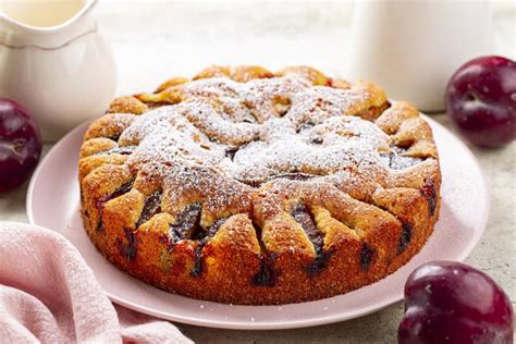 The New York Times Plum Torte Or Cake Powdered With Sugar And Fresh Red