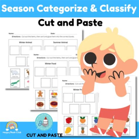 Categorize And Classify Worksheets Cut And Paste By Happy Book Club