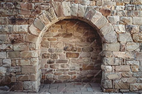 Stone Arch Entrance Wall With Ivy In The Garden Premium Ai Generated Image