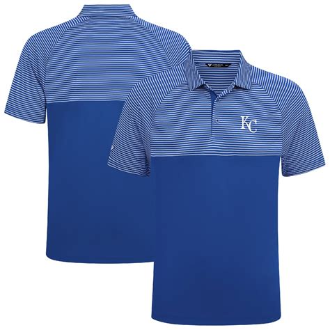 Mens Kansas City Royals Levelwear Royal Classic Stripes Insignia 20 Polo