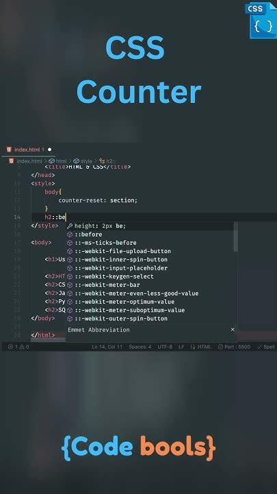 Css Counter Css Javascript Html Counter Css Coding Shorts Code