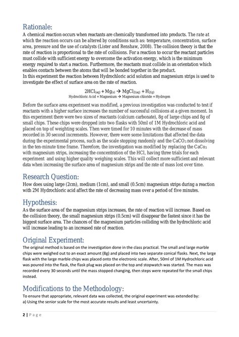 How Does Surface Area Affect Rate Of Reaction Chemistry Year 11 Qce