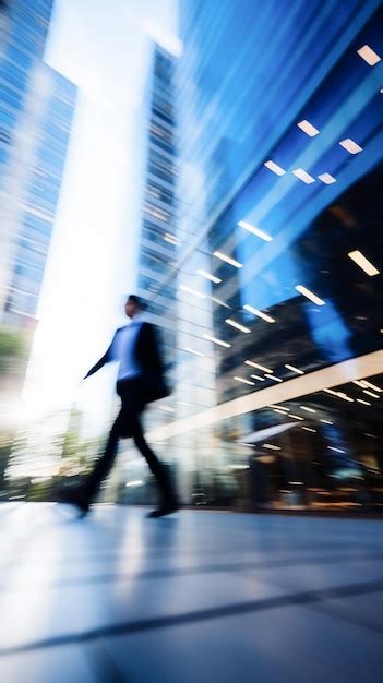 Premium Photo Modern Blurred Office With Motion Blur Business People Working