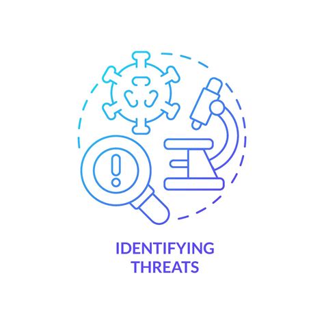 Identifying Threats Blue Gradient Concept Icon Virus And Infection Goal For Pandemic