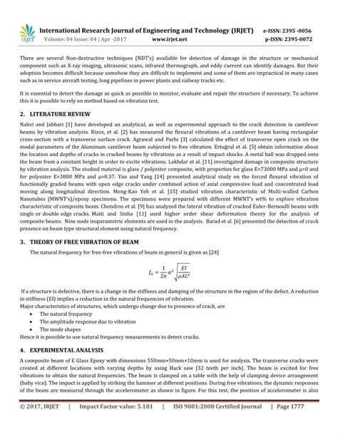 Download Pdf Crack Detection In Composite Cantilever Beam By