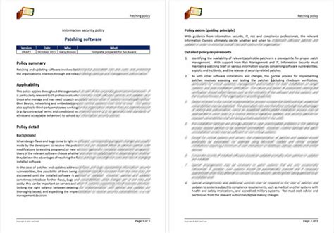 Policy On Patching