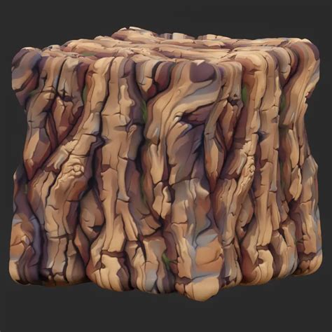 Handpainted Tree Bark Seamless Game Texture Handpainted Tree Bark Seamless Game Texture