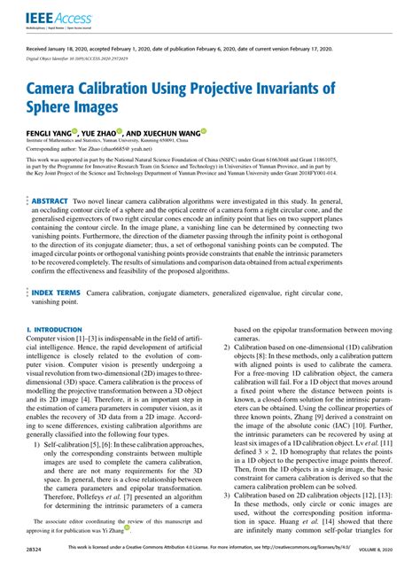 Pdf Camera Calibration Using Projective Invariants Of Sphere Images