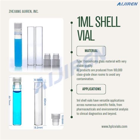 8mm Clear 1ml Shell Vial Without Insertion Lab Vials Manufacturer