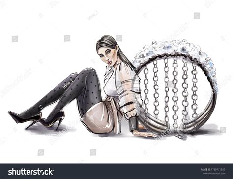 Fashion Sketching Illustration Sexy Woman Stock Illustration 1789771559 Shutterstock