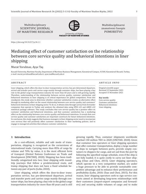 Pdf Mediating Effect Of Customer Satisfaction On The Relationship Between Core Service Quality