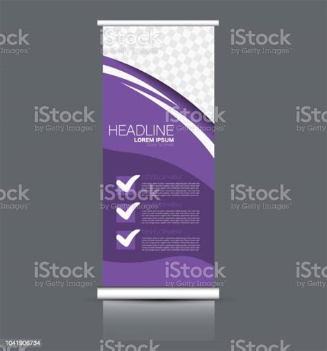 롤업 수직 배너 스탠드 템플릿입니다 비즈니스 교육 프레 젠 테이 션 광고에 대 한 추상적인 배경 개념 배너 표지판에 대한 스톡 벡터 아트 및 기타 이미지 Istock