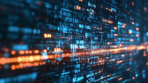 Binary Code Stream Flowing On Dark Background Stock Video Video Of