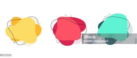 추상 흐르는 모양은 현대 그래픽 요소 세트입니다 동적 색상 형태와 선 로고 배너 전단지 프리젠 테이션의 템플릿 디자인 벡터