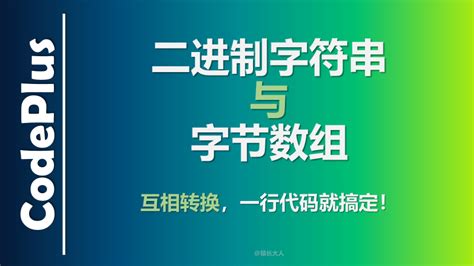 c [二进制字符串] 与 [字节数组] 互相转换，一行代码就搞定！ codeplus系列 阿里云开发者社区