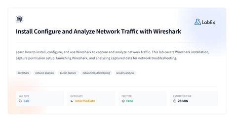 install configure and analyze network traffic with wireshark labex