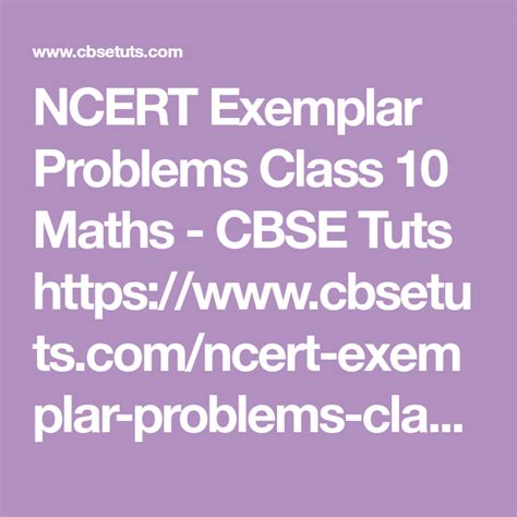 Ncert Exemplar Problems Class 10 Maths Cbse Tuts Cbsetuts