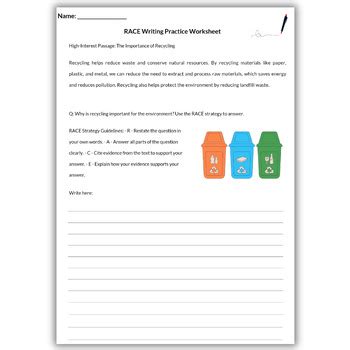 Race Strategy Practice Worksheets Race Writing Strategy Practice
