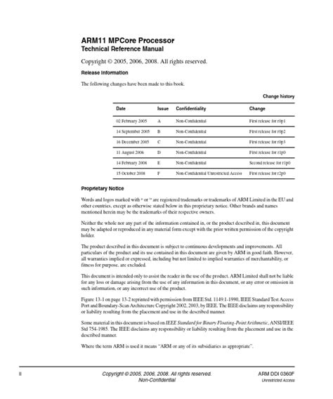 arm11 mpcore processor technical reference manual arm