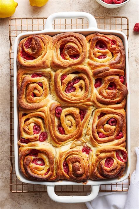 Lemon Raspberry Cinnamon Rolls Baker By Nature