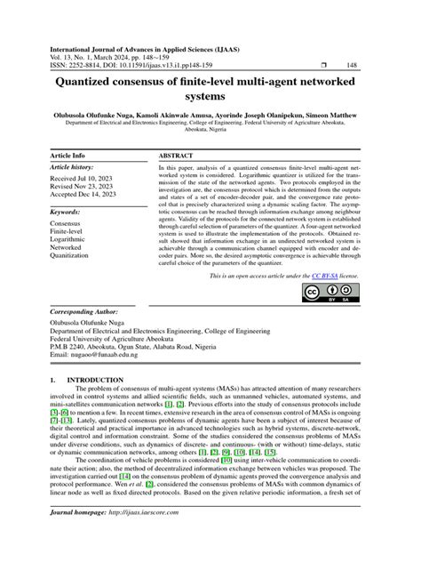 quantized consensus of finite level multi agent networked systems pdf
