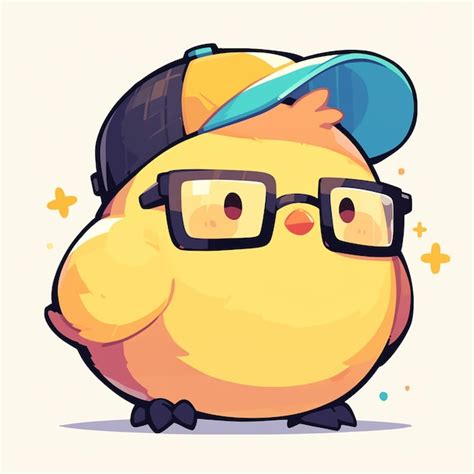 Premium Vector A Cute Chick Security Guard Cartoon Style