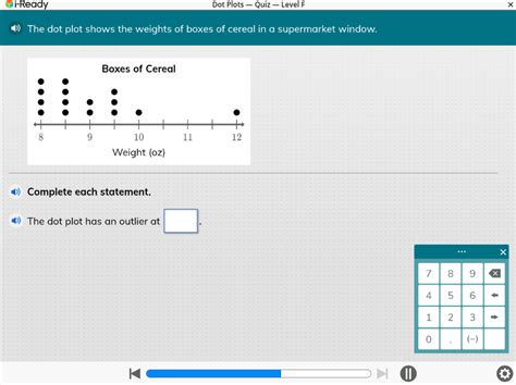 I Readydot Plots Quiz Level Fthe Dot Plot Shows The Weights Of Box