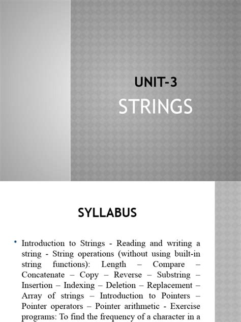 3 String Pdf Pointer Computer Programming Variable Computer