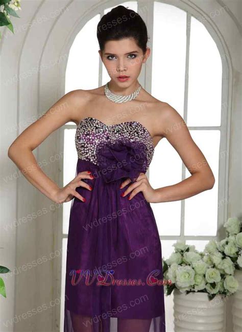 Flattering Eggplant Purple Sweetheart Beaded Prom Dress Without Slip