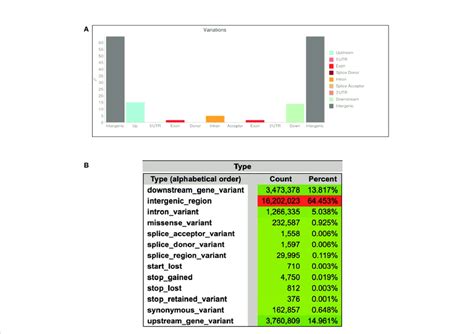 Variant Annotation And Effects Of Variant On Genes A Distribution