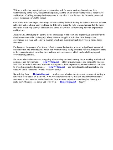 How To Write A Reflective Essay Thesis Pdf Essays Thought