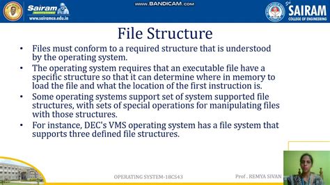 Lecture Video 18cs43 Module4 File Access Methods Remya Youtube