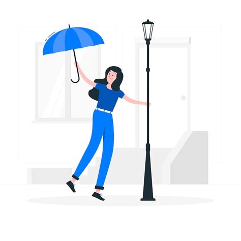 우산 컨셉 일러스트 무료 벡터