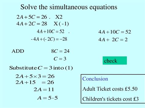 problem solving with simultaneous equations ppt download