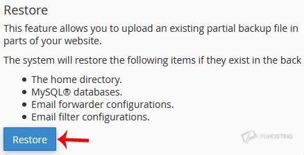 How To Restore Partial Backups In CPanel PD Hosting