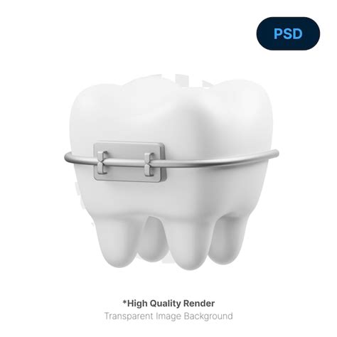 Premium Psd Teeth Braces 3d Icon Premium Psd
