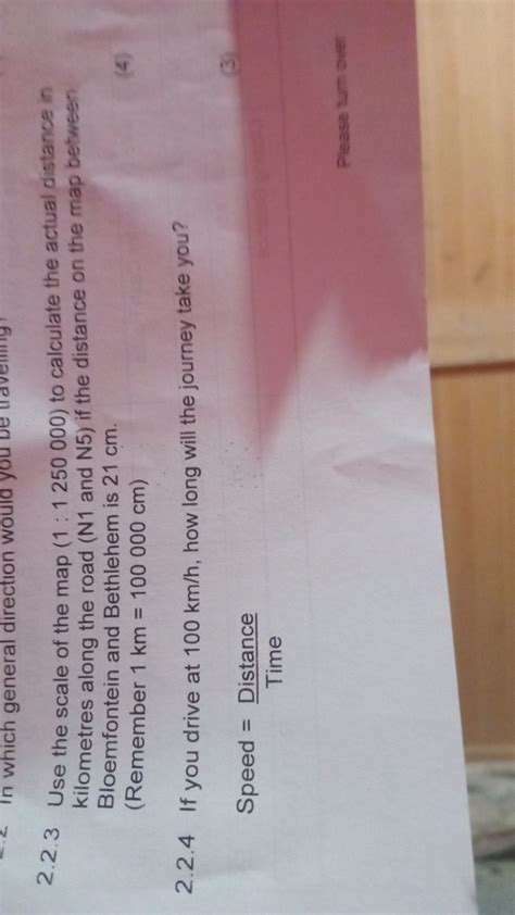 2 2 3 Use The Scale Of The Map 1 1250000 To Calculate The Actual Distan