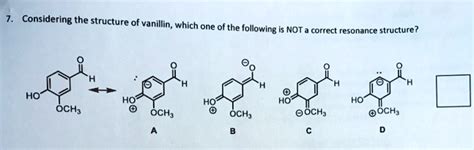 Solved Considering The Structure Of Vanillin Which One Of The