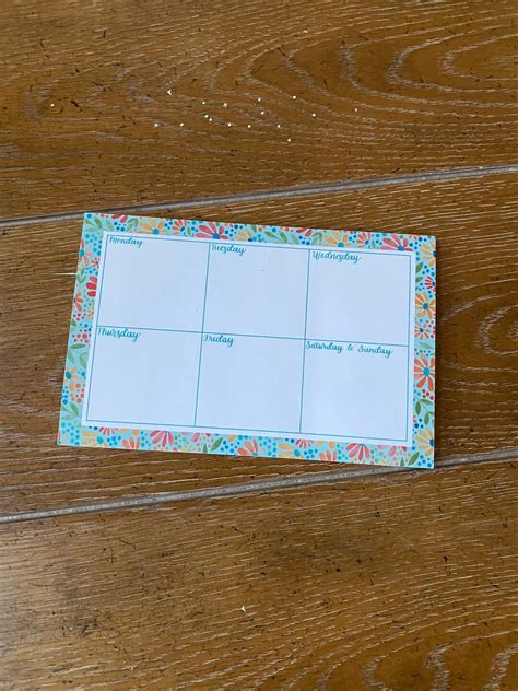 Weekly Planning Notepad Calendar Notepad Floral Weekly Notepad Etsy