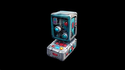 A Futuristic Robot Cube With Multiple Buttons An Download Free 3d