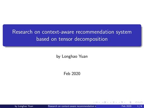 tensor based recommendation system ppt