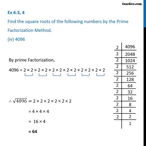 Ex 6 3 4 Find Square Roots By Prime Factorisation I 729 Ii 400