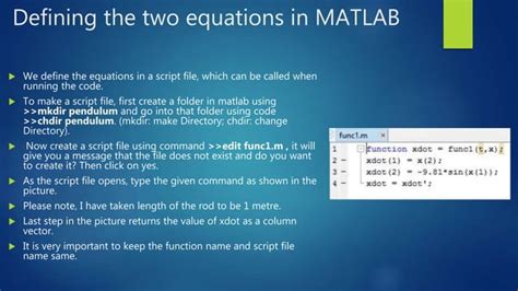 Analysing Simple Pendulum Using Matlab PPTX