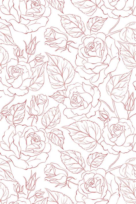 Retro Rose Line Art Peel And Stick Removable Wallpaper
