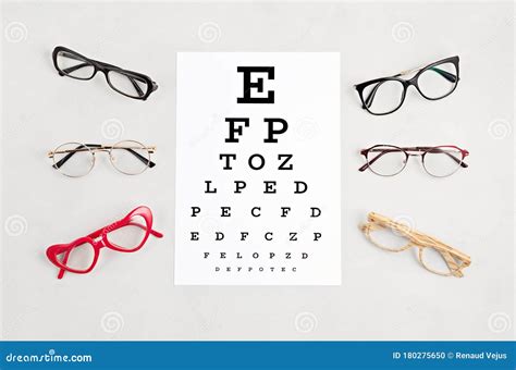 Collection Of Eyeglasses With Eye Test Table Optical Store Glasses