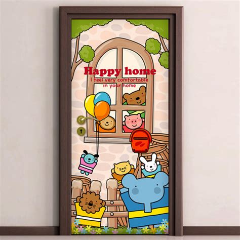 나무자전거 현관문시트 Mk 해피홈엘리와 안녕나무자전거 시트지 그래픽스티커 레터링전문