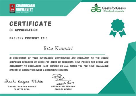 Ritu Mahto On Linkedin Lead Organizer Faculty Mentor Geeksforgeeks Codingsymposium